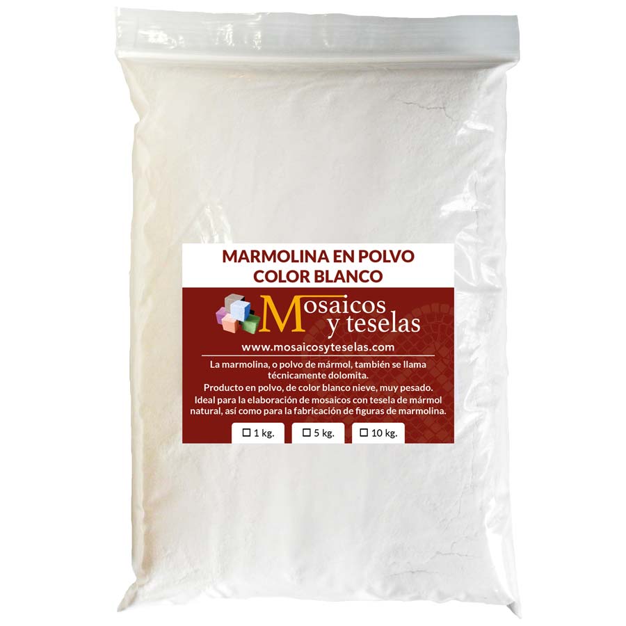 Marmolina blanca en polvo - Mosaicos y teselas